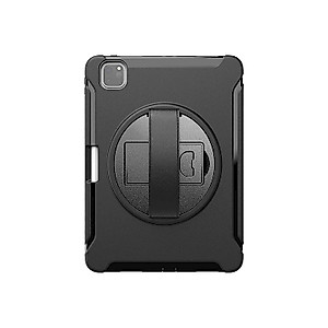 SaharaCase Protection Hand Strap Series Case for Apple iPad Pro 11" (3rd Generation 2021 & 4th Generation 2022) [Shockproof Bumper] Heavy Duty Rugged Protection Antislip Integrated Kickstand - Black