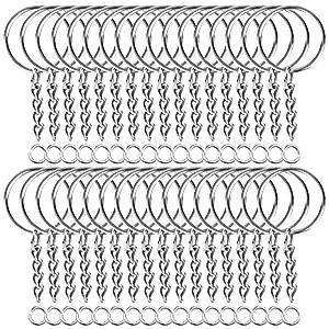 Keychain Making Supplies, Paxcoo 50Pcs Keychains with Chain and 50 Pcs Jump Rings, Keychain Rings Kit Keychain Findings Bulk for Keychain Making DIY Crafts