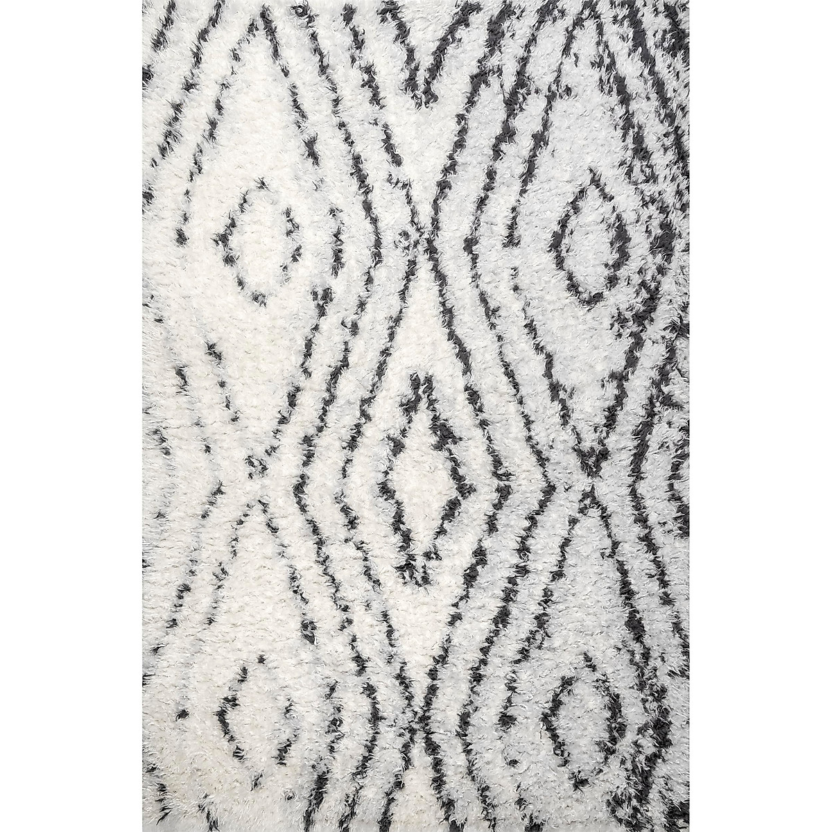 nuLOOM Bristowe Diamond Cozy Soft & Fluffy Shag Area Rug, 4x6, Beige