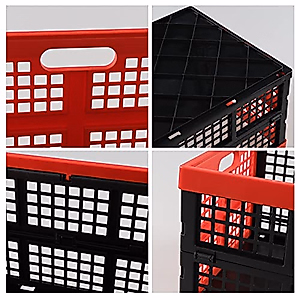 Gloreen 35 Quart Folding Crate Basket, Collapsible Storage Milk Crates, 3 Packs