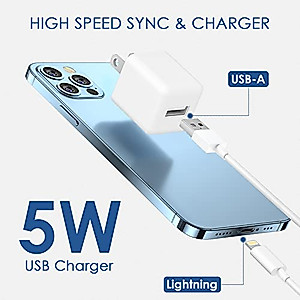 [Apple MFi Certified] iPhone Charger,2Pack 6FT USB to Lightning Cable Apple Charging Cord USB Wall Chargers Block Power Adapter for iPhone 13/12/11/X/8 Plus/XR/XS Max/SE/iPad