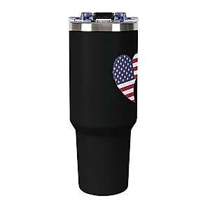 Nauru U.S. Flag 40oz Water Bottle Double Wall Insulated Tumbler with Handle Leakproof Travel Mug White-style