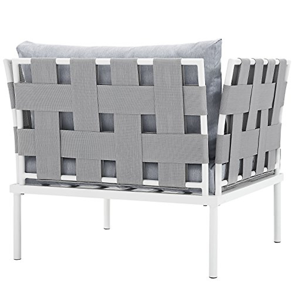 Modway EEI-2602-WHI-GRY MO-EEI-2602-WHI-GRY Harmony Outdoor Patio Aluminum, Armchair, White Gray