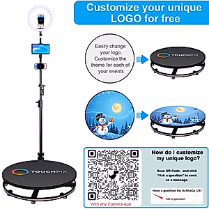 360 Photo Booth 360 Video Booth 360 Platform Remote Control Automatic Slow Motion 360 Spinner 360 Motorized SpinCam 360 Video Portable Selfie Platform for Weddings Parties Halloween Christmas achhago