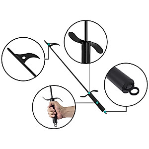 40-Inch Fire Pit Campfire Poker Stick for Fireplace, Camping, Wood Stove, Outdoor and Indoor Use, Black Solid Steel