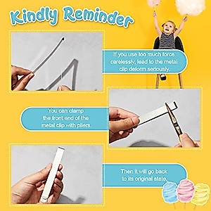 Juexica Sets Cotton Candy Mesh Clip Stabilizer Kit White Cotton Candy Machine Supplies Reusable Candy Making Accessories Compatible Cotton Candy Machine Candy Floss Maker Kitchen 4.25 x 0.5 inches