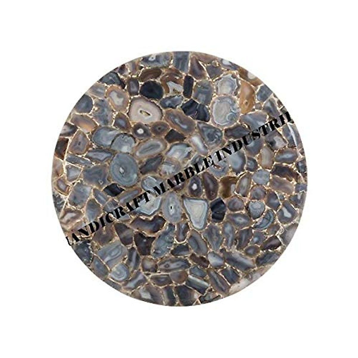 Natural Agate Stone Round Corner & Side Table Top, Natural Agate Stone Round Coffee & Centre Table Top, Natural Agate Stone Round Dining Table Top, Agate Gemstone Furniture, Piece Of Conversation