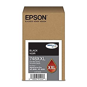 EPSON T748 DURABrite Pro -Ink High Capacity Black -Cartridge (T748XXL120) for select Epson WorkForce Printers