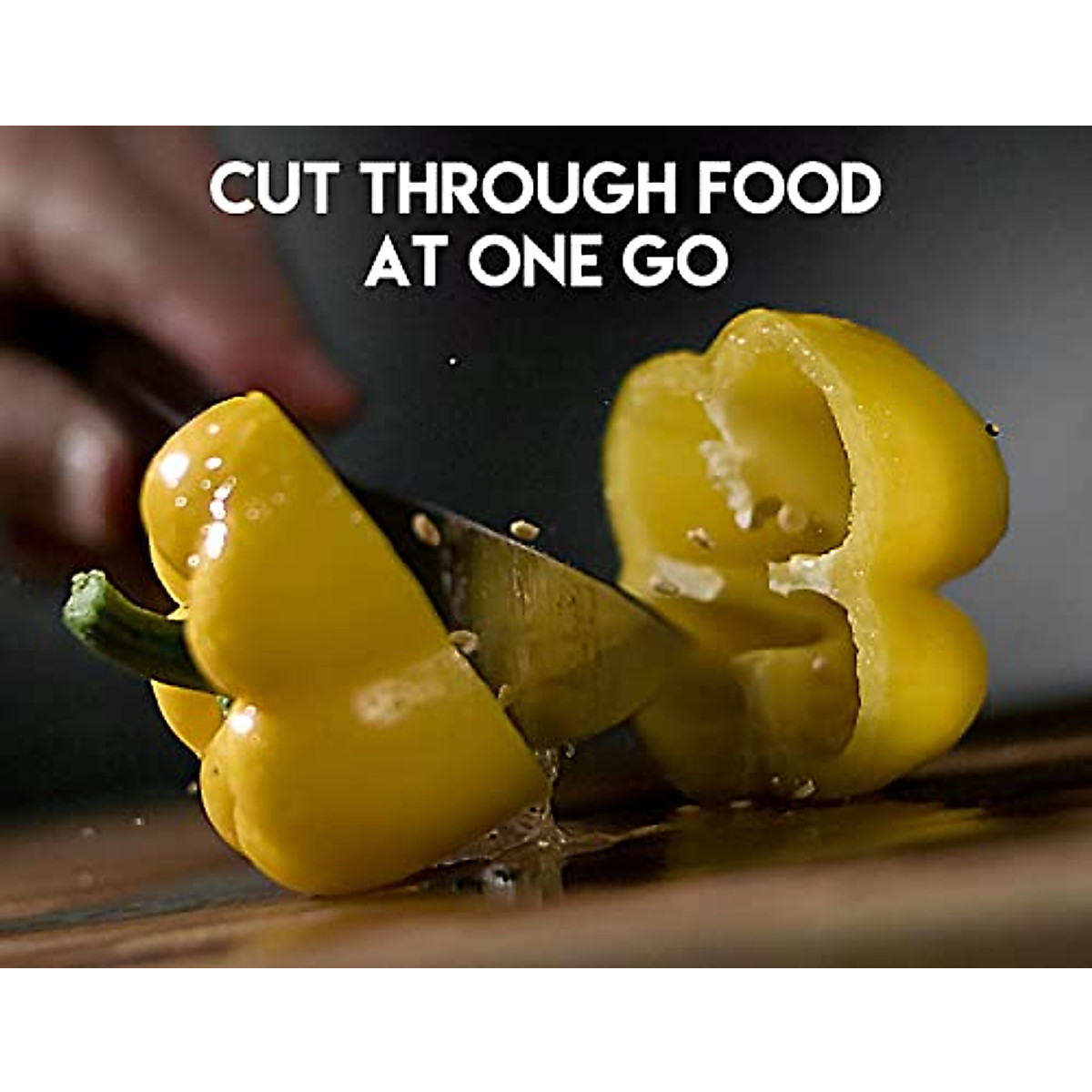 enowo Chef Knife Set, 7 Piece Kitchen Knife Set with Widened Blade & Pakkawood Handle, High Carbon Stainless Steel Knives Set for Kitchen