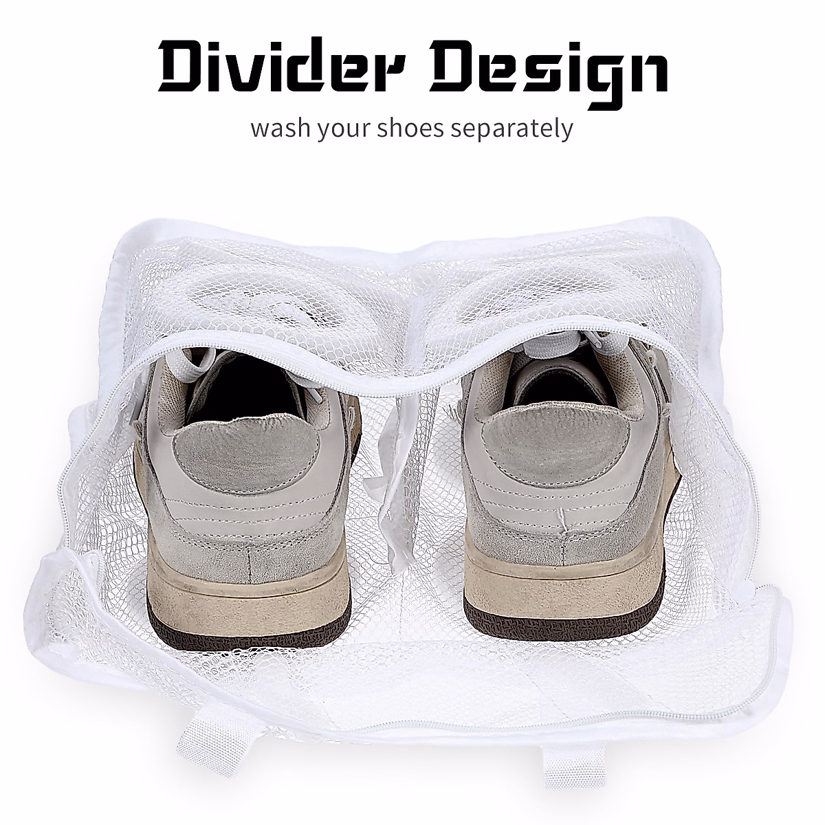 Shoes Washing Machine Bag for Women Kids,Double Mesh Sneaker Cleaning Bag Fits Sneaker Up to Size 8, Shoe Laundry Bag for Gym Shoes, Slipper, Flat Shoes (14.5 x 12 x 6 inch) (M-Up to Size 8)