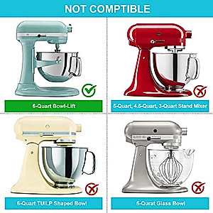Lawenme Flex Edge Beater for Kitchenaid 6 Quart Bowl- Lift Stand Mixer, Beater Paddle with Scraper for 6 QT Bowl- Lift Mixers, Attachments for Mixer 6 qt
