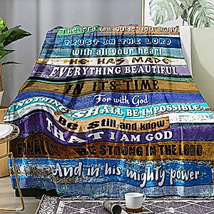 OUXIOAZ Christian Gifts for Women, Bible Verse Blanket Religious Gift Healing Throw Blanket with Inspirational Thoughts Prayer Blankets Mother's Day Birthday Gifts Spiritual Gifts for Women 50"x60"