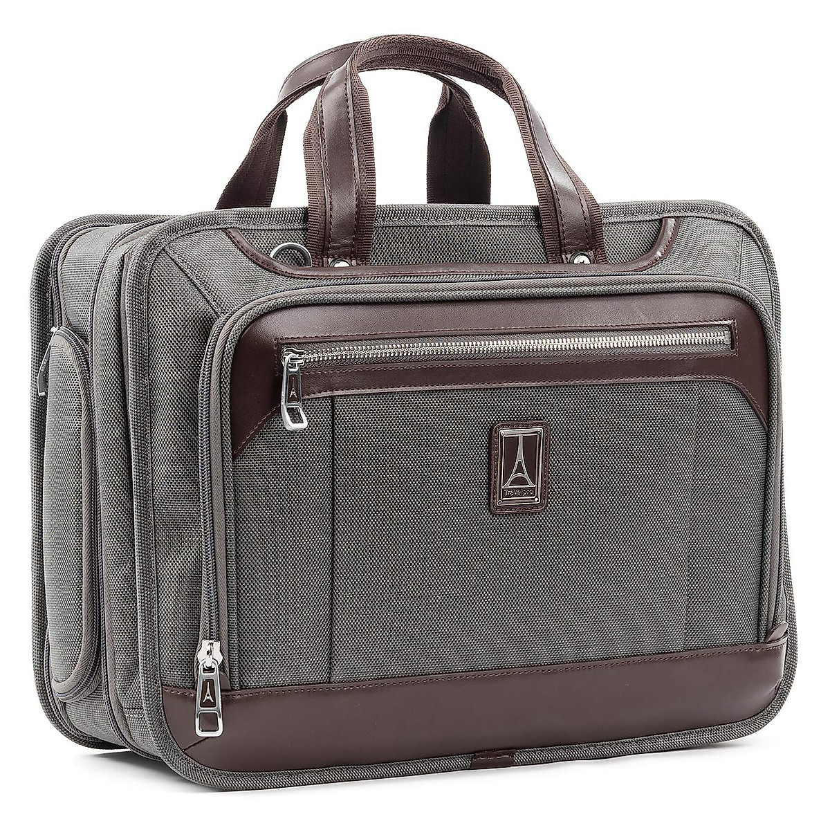 Travelpro Platinum Elite Expandable Business Laptop Briefcase, Fits up to 15.6 Laptop, Work School Travel, Men and Women, Vintage Grey