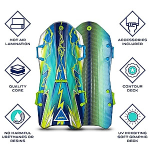 Artikfun Premium Recreational Winter Foam Snow Sled 2-Pack | Tow Rope and Handles | Sized for Youth and Adults | Contoured Deck Design | 50in-127cm Design Length |