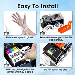 DOUBLE D 934 and 935 Ink Cartridges Compatible Replacement for HP 934XL 935XL High Yield for HP Officejet Pro 6830 6230 6835 6812 6815 6820 6220 6800 (1 Black,1 Cyan,1 Magenta,1 Yellow)