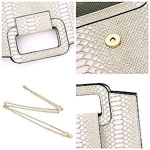 Naimo Snakeskin Evening Bag Crocodile Handbag Tote Top Handle Satchel Shoulder Bag Retro PU Leather Clutch Purse