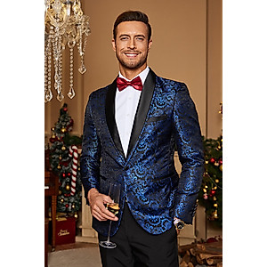 COOFANDY Men's Floral Tuxedo Suit Jacket Slim Fit Dinner Jacket Party Prom Wedding Blazer Jackets