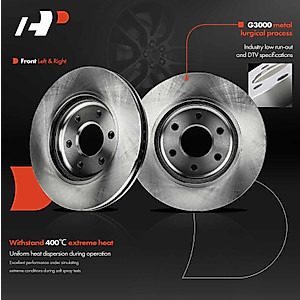 A-Premium 11.65 inch (296mm) Front Vented Disc Brake Rotors Compatible with Select Nissan and Suzuki Models - Frontier 2005-2022, Pathfinder 2004-2012, Xterra 2005-2015, Equator 2009-2012, 2-PC Set