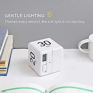 Feilifan Cube Timer, Kitchen Timer Kids Timer for ADHD Productivity Workout Flip Timer Classroom for StudyTime Countdown Management Settings 15 20 30 60 Minutes