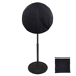 ELONGRIVER Industrial Fan Cover, Waterproof & Dustproof Protection Cover for Pedestal Fan or Wall Mount Fan Made of Heavy Duty Polyester (Black, 28" x 9" x 28")