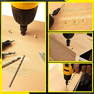 82° Countersink Drill Bit Set 5pcs 1/4" Quick Change Adjustable Tapered Drill Bits and Replacement Drill bits 5pcs with Allen Key for Woodworking