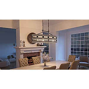 Urban Ambiance Luxury Modern Farmhouse Chandelier, Large Size: 17" H x 38.5" W, with Rustic Style Elements, Charcoal Finish, UHP2476 from The Adelaide Collection