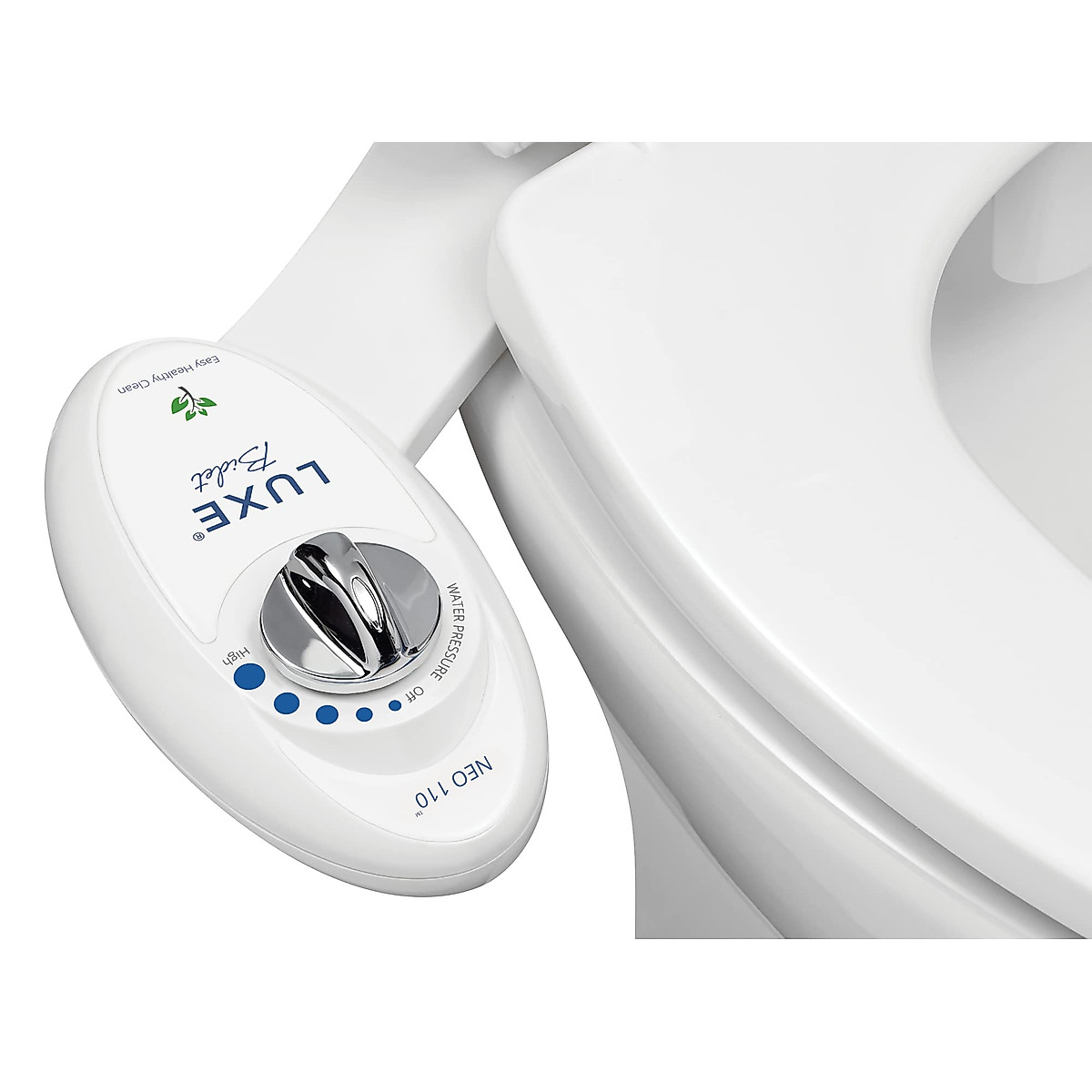 LUXE Bidet NEO 110 White and Elongated Toilet Seat Bundle