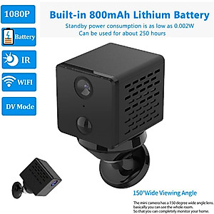 1080P Mini Camera Camera IP Camera Rechargeable Battery Camera Video Security Surveilllance Camera (Size : 64G) ()