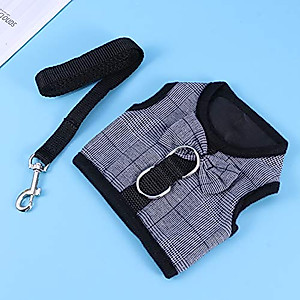 ULTECHNOVO Hamster Clothes Harness and Leash Small Animal Harness Vest Small Pet Bowknot Costume for Ferrets Rats Guinea Pig Chinchilla Teacup Chihuahua M