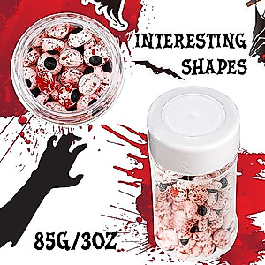 Halloween Edible Bloody Candy Eyes 3.8 oz Candy Bloody Eyeballs 2 Bottles of Edible Small Bloody Eyes for Cake Cookie Dessert Decorating Halloween Eyeballs Sweets for Halloween Birthday Party Supplies