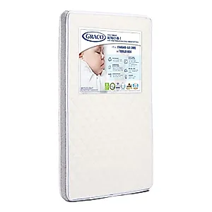 Graco Ultra 2-in-1 Premium Dual-Sided Crib & Toddler Mattress – GREENGUARD Gold Certified, CertiPUR-US Certified Foam Core, Ultra-Soft 100% Machine-Washable Zip-Off Mattress Cover, 2-Sided Mattress