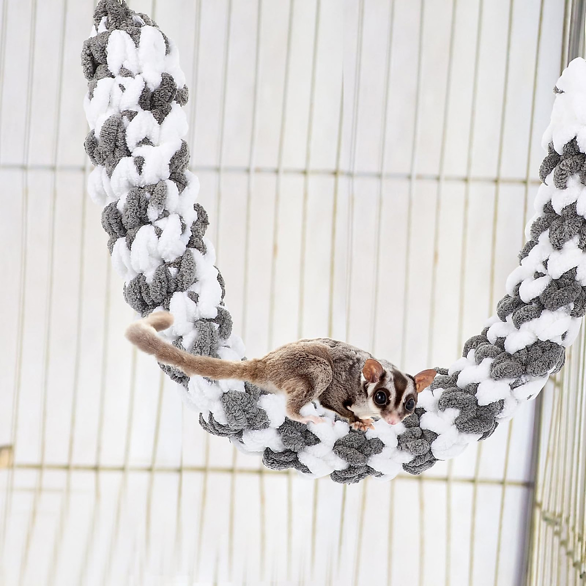 Totority Sugar Glider Climbing Rope Rat Toys for Pet Rats Bungee Rope Bird Toy Climbing Rat Toy Woven Hamster Toy Swing Glider Climbing Sugar Glider Toy Parrot Stand to Weave Cotton Rope