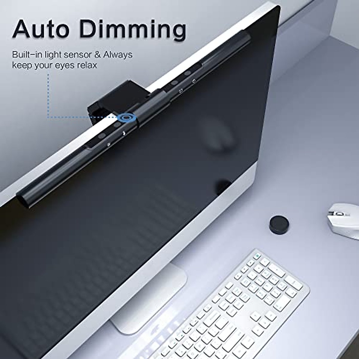 MELIFO Monitor Light Bar,Monitor Light with Remote Control,Screen Light Bar with Auto-Dimming,No Screen Glare Monitor Lamp Bar,Desk Lamp for Work and Office