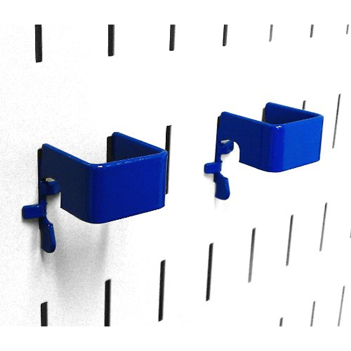 Wall Control 1in x 1in C-Bracket Slotted Metal Pegboard Hook Pegboard and Slotted Tool Board – Blue