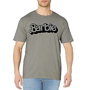 Barbie Retro Logo Short Sleeve T-Shirt, Small, Grey