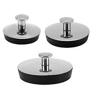Gllehkt Universal Bath Plug Caps Stainless Steel Drain Plug Easy to Use Handle Bath Tub Drain Stopper for Kitchen Bathroom, 45mm