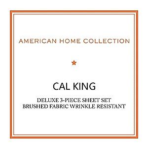 American Home Collection Deluxe 4 Piece Bed Sheets Set Deep Pocket Extra Soft Microfiber Wrinkle Free Sheets Easy Care (California King, Snorkel Blue)