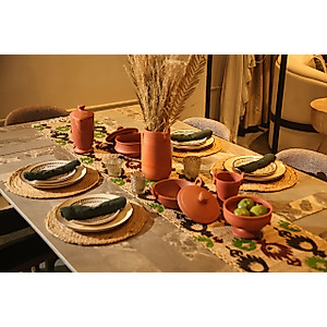 The Home Talk Rustic Round Tablemat Hand-Made Mats for Parties, Dining Table, Coasters Decorative Placemats Jute Natural Fibers, Pack of 4, 14’’ Round Diameter - Natural Jute