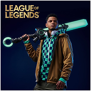 League of Legends, Life-Size Ekko’s Bat, Over 3 Feet with 15+ Iconic Lights and Sounds, Premium Cosplay, Display Stand, Champion Collection, for Ages 14 and Up