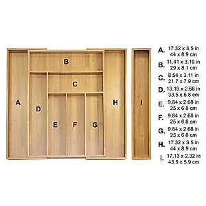 Oceanstar Bamboo Expandable Set Drawer Organizer, 18 in, Natural (KT1293)