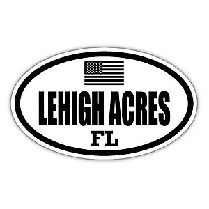 3 Pack Reflective Lehigh Acres FL Florida Lee County Stealthy US Flag Euro Decal Sticker Vinyl for Hard Hats, Bottles, Glass, Toolbox 2" x 3"