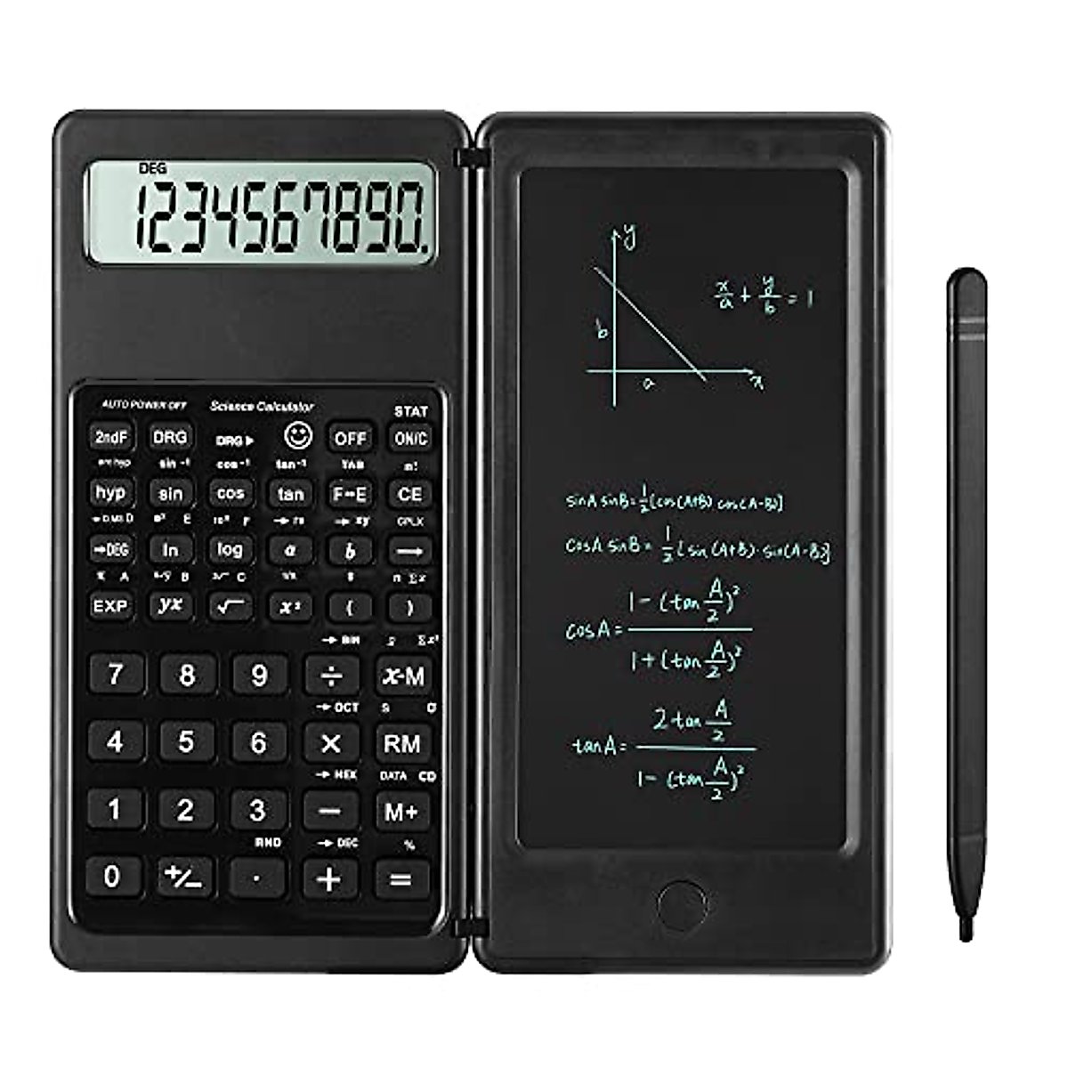 Scientific Calculators，Lvesunny Multifunctional Scientific Calculator with Notepad, 10-Digit Large Screen, Perfect School Supplies for Students, Ideal for Basic Math Learning(Black)