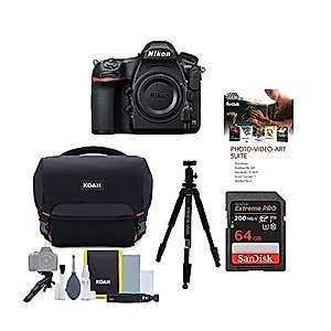 Nikon D850 Full Frame FX-Format Digital SLR Camera Body Holiday Bundle with 64GB SD Card and Accessories (5 Items)
