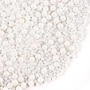 Edible Sprinkles for cake decorating, 7 ounces White Pearl Sugar Candy cupcake, cookies, ice cream toppings cake decorations for wedding shower party Anniversary