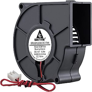 GDSTIME 75mm x 30mm 7530 DC 12 Volt Brushless Turbo Blower Cooling Fan 2Pin