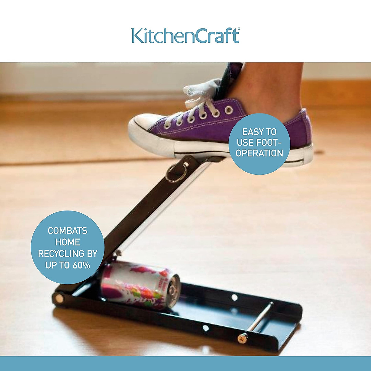 Kitchencraft Floor Standing Foot Operated Can Crusher