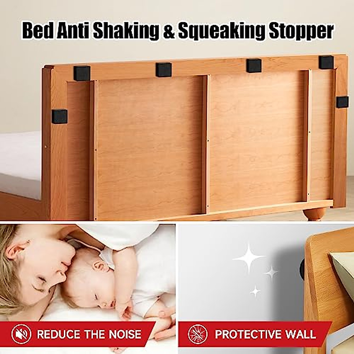 Anti Shake Headboard Stoppers for Wall, Wall Protector from Furniture, Bed Frame Noise Bumper, Anti Vibration Soundproof Pads to Prevent Hitting Wall, Round Black and White-20 pcs