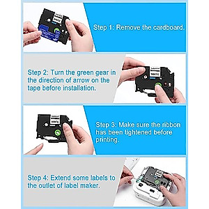 MarkDomain 10-Pack P Touch Label Maker Tape Replacement for Brother TZe-231 TZe231 Laminated Black on White TZe TZ Tape, Work with Brother PTH110 PTH100 PTD400 PT1290 PT1880, 0.47" x 26.2'(12mm x 8m)