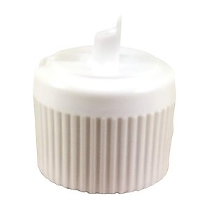 Biopharm 24-410 White Ribbed Side Flip Top Liquid Dispensing Cap/Spout | Pack of 24