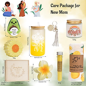 pengtai New Mom Gifts,Christmas Gifts For New Mom,New Mom Care Package After Baby,Pregnancy Gifts for Expecting Mom,Mom To Be Inspire Gift, Self-Care Spa Gift Set 12oz Glass Cup for New Mom